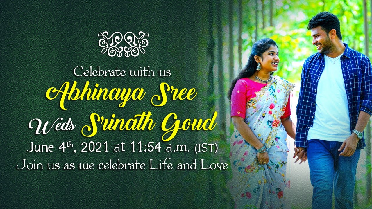 Abhinaya Sree Weds Srinath Goud - YouTube