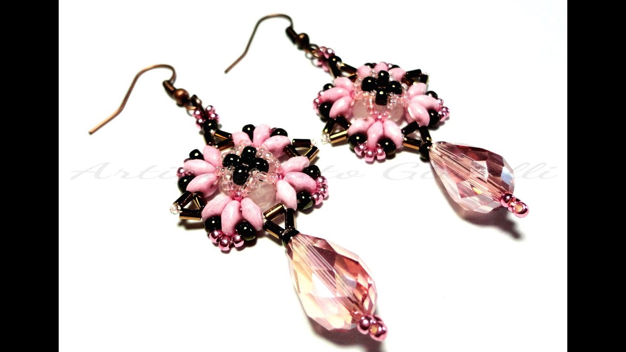 DIY Tutorial Orecchini e Bracciale Cardinals | Beadwork | Superduo, Cristalli, Rocailles - YouTube