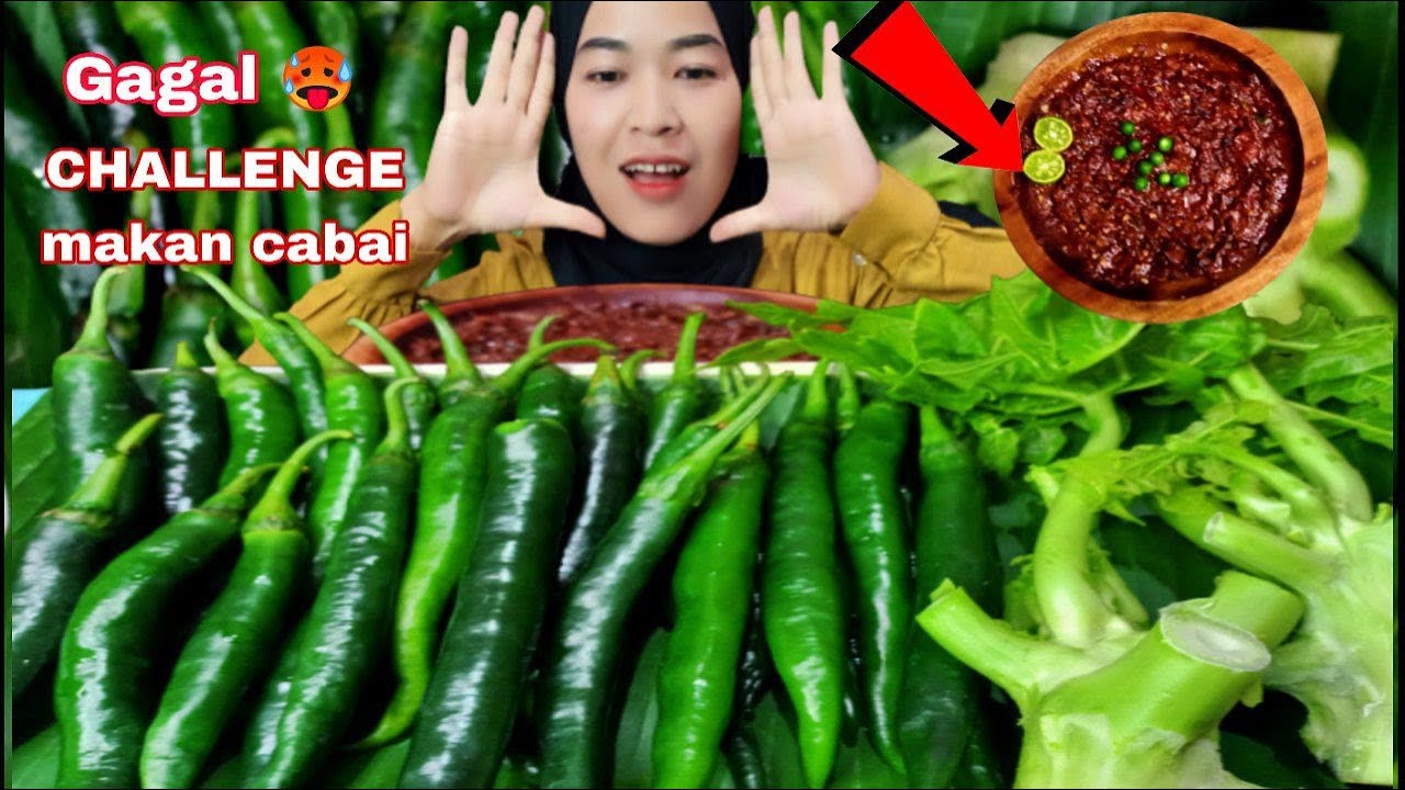 🥵 MUKBANG CABAI IJO+BATANG PEPAYA SAMBAL TERASI - YouTube