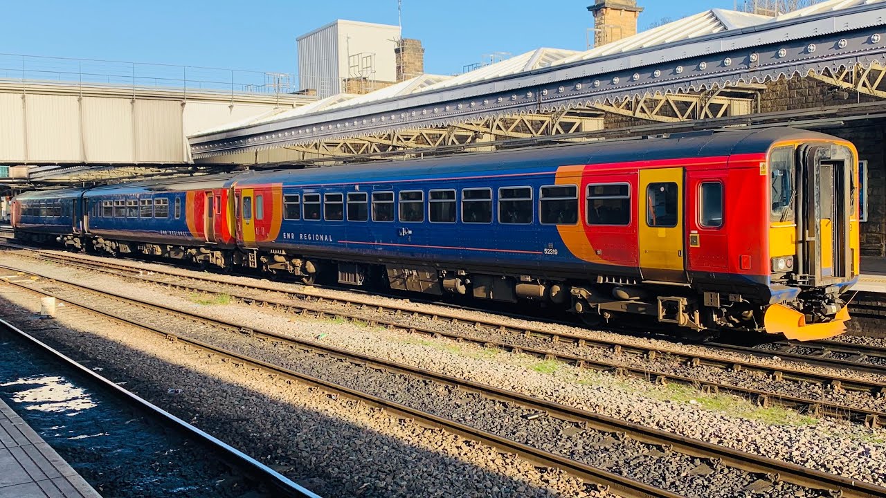 EMR 153319+156490 At Sheffield From Norwich To Liverpool Lime Street ...