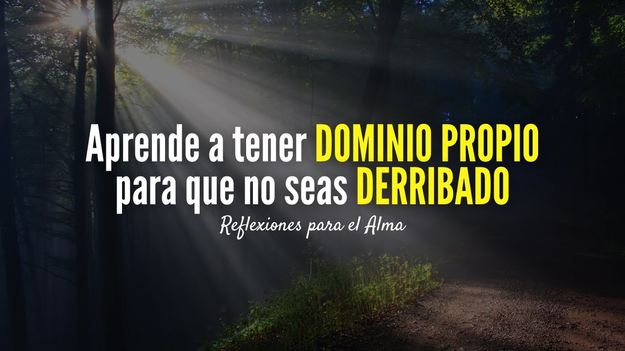 APRENDE A TENER DOMINIO PROPIO PARA QUE NO SEAS DERRIBADO | Reflexiones ...