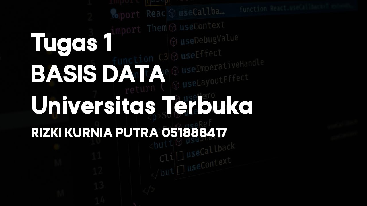 Tugas 1 Basis Data Rizki Kurnia Putra - YouTube