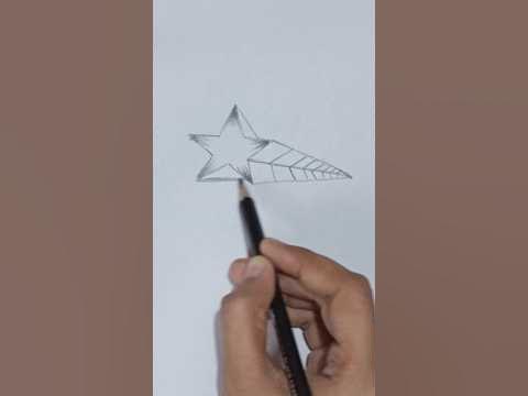3d Star ⭐ Drawing| How to draw 3d star #art #drawing #youtubeshorts # ...