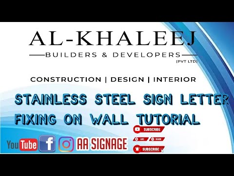 STAINLESS STEEL SIGN BOARD LETTER FIXING ON WALL TUTORIAL FOR YOU ALL ...