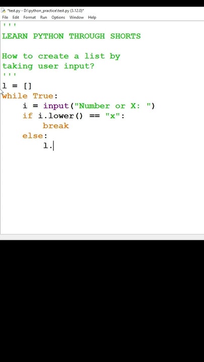 How To Create A List By Taking User Input In Python Shorts Pythonforbegineers Python