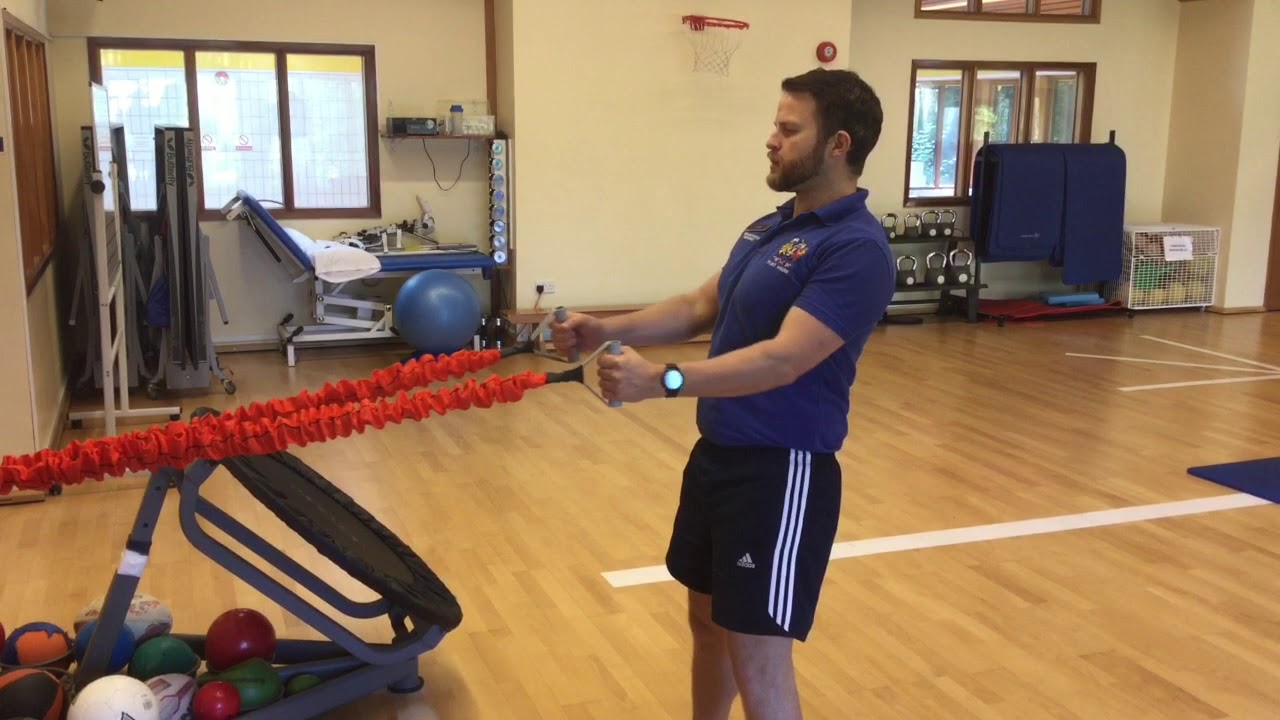 Standing Rows (Resistance Band) - YouTube