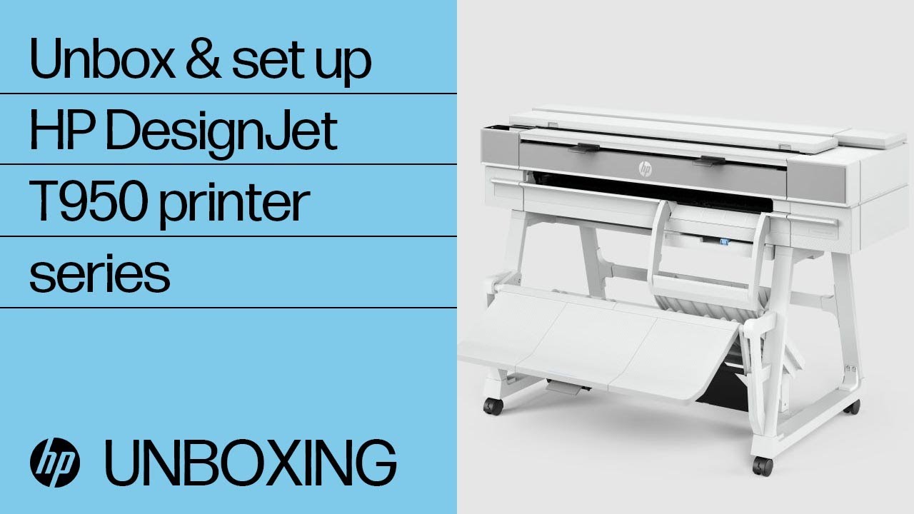 How to install the HP DesignJet T950 printer series | HP Support - YouTube