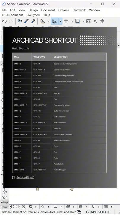 Shortcut Archicad untuk efisiensi waktu dalam permodelan #archicad # ...