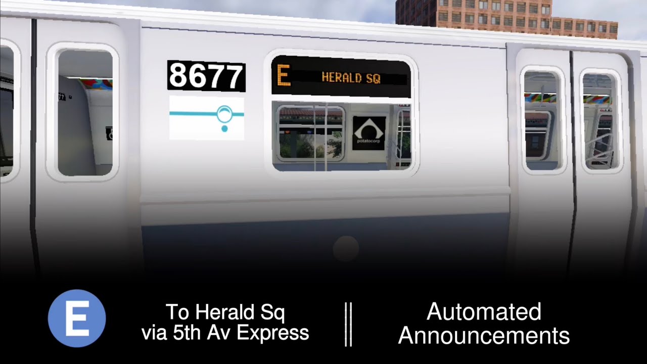 PTA Subway | E Train to Herald Sq Announcements- From Union Tpke - YouTube