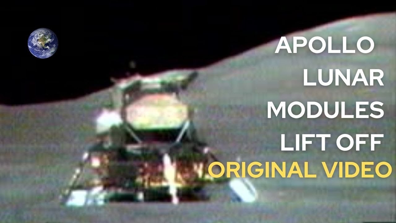 APOLLO 15,16 & 17 LUNAR MODULE LIFT OFF FROM THE SURFACE OF THE MOON ...