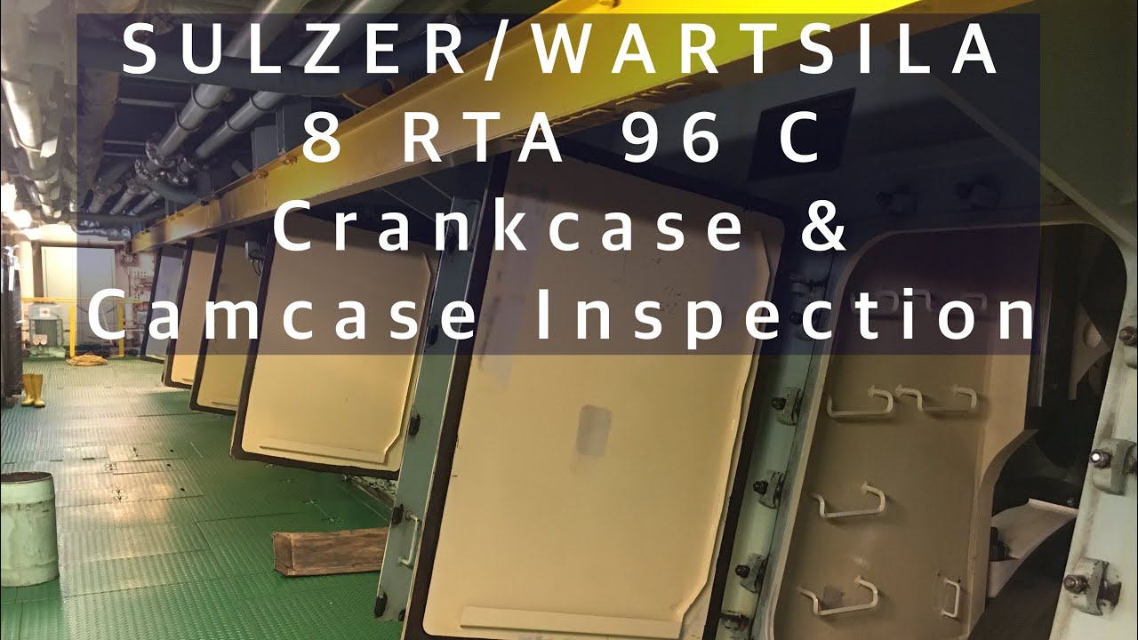 SULZER 8 RTA 96 C Marine Diesel Engine Crankcase and Camcase Inspection ...