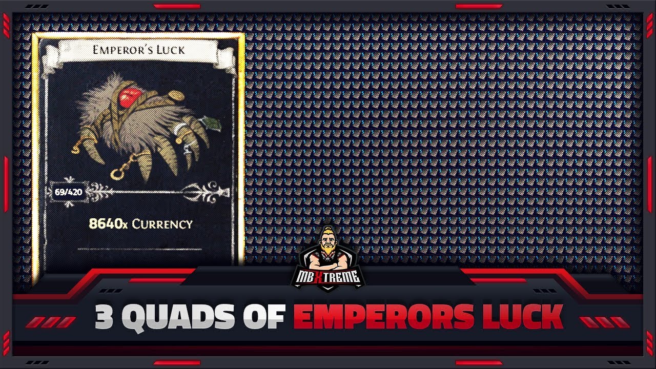 [PATH OF EXILE] – 3 QUAD TABS OF EMPEROR’S LUCK – 1728 SETS / 8640 ...
