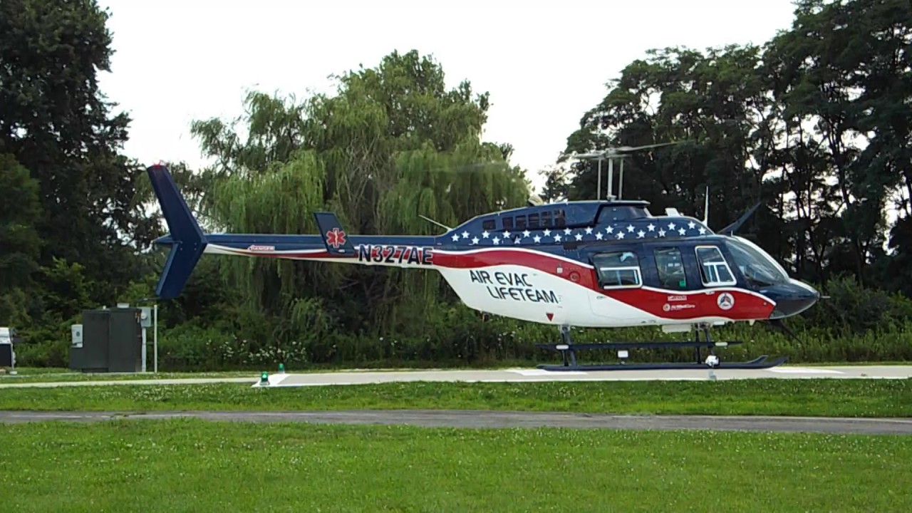 Air Evac Lifeteam 101 (N327AE) Powering down after landing at base ...