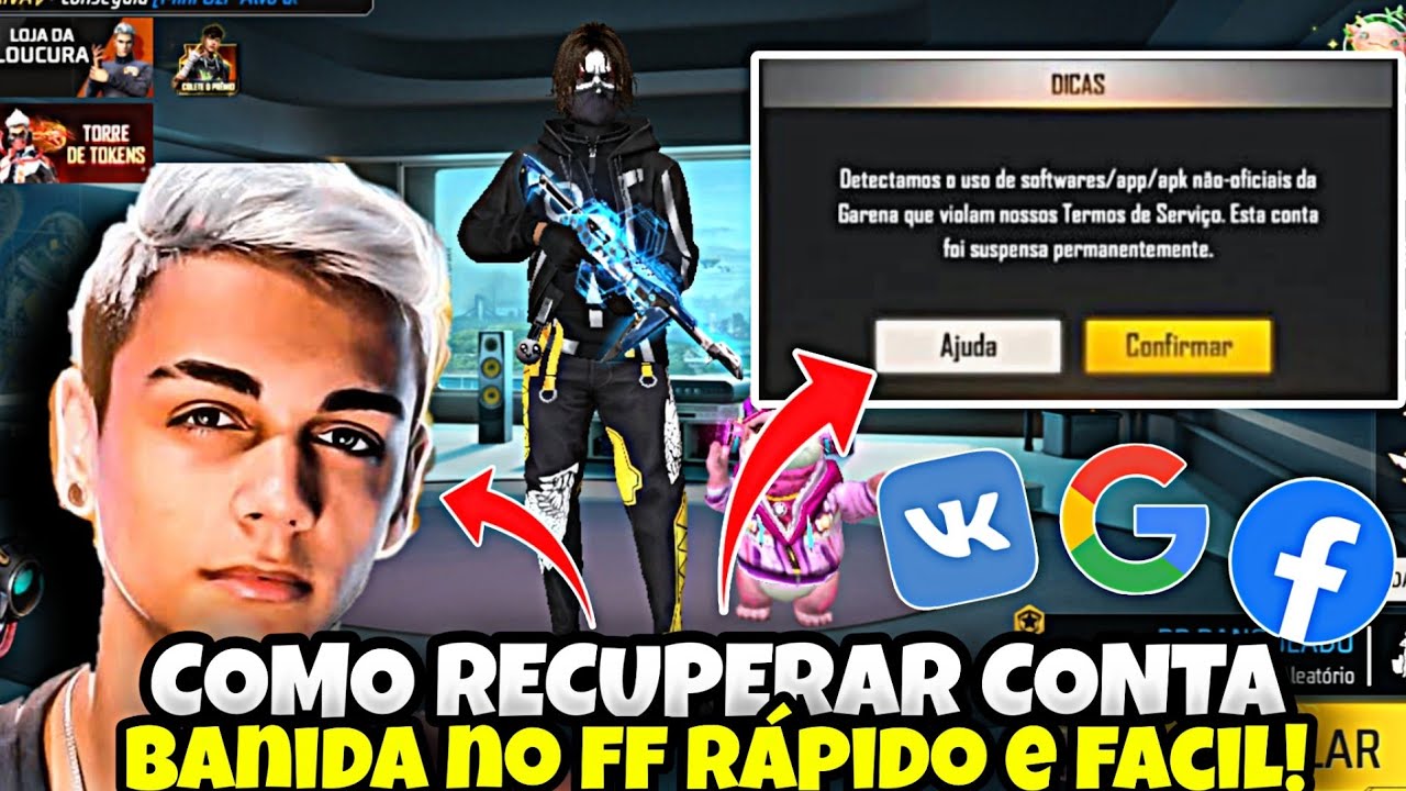 COMO RECUPERAR CONTA PELO ID COMO DESBANIR CONTA DO FREE FIRE BANIDA ...