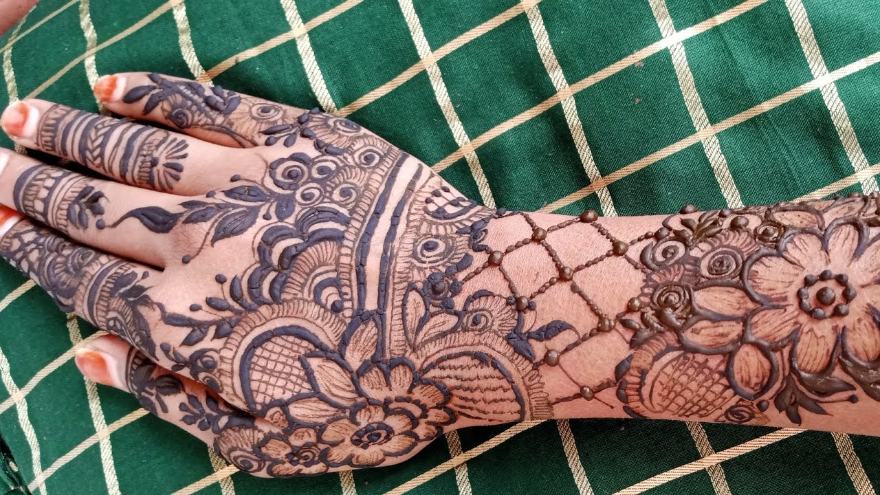 How to Bold Floral Gulf Henna mehndi design //beautiful mehndi design ...