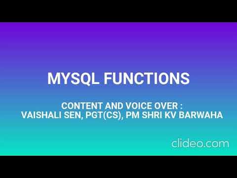 MySQL FUNCTIONS: CLASS 12(IP), CLASS 12(CS) - YouTube