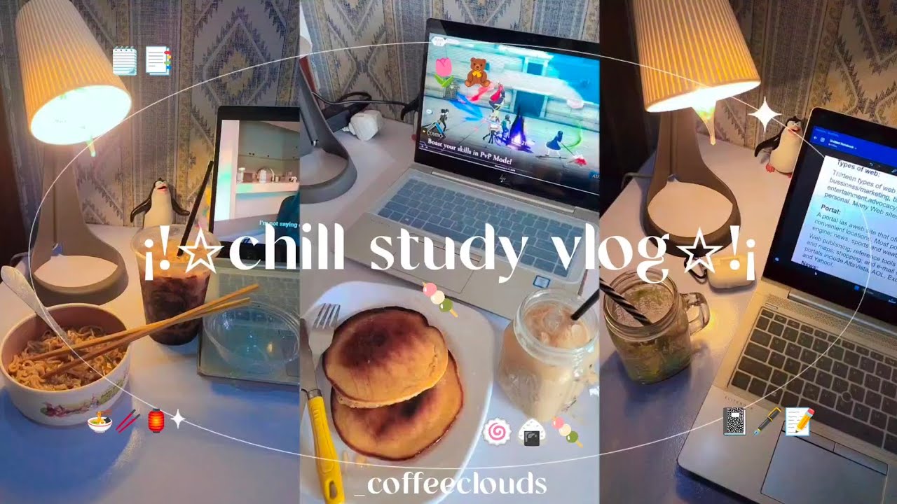 chill study vlog☆🍙What I eat in a day? digital notes taking 📓🖋️ lots of ...