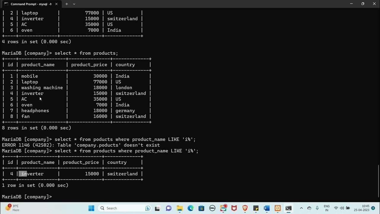 Like Operator MariaDB | Like operator SQL Query | Like operator MariaDB SQL Query - YouTube