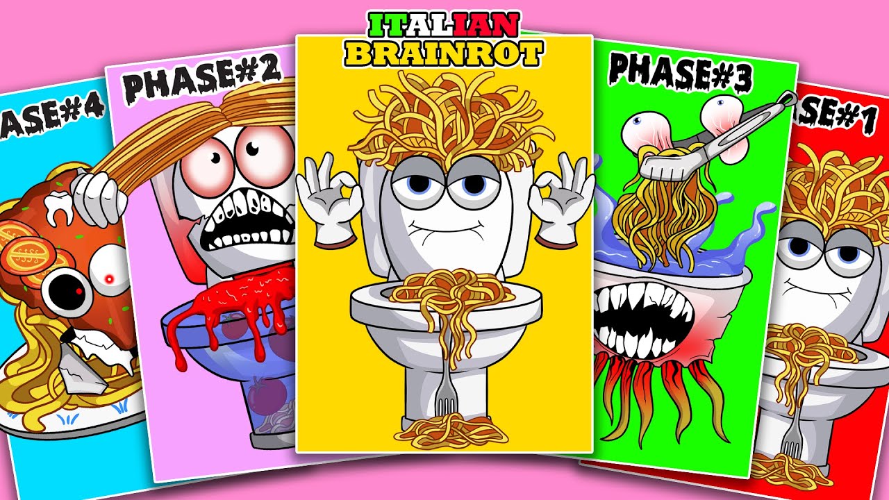 ITALIAN BRAINROT Spaghetti Tualetti Phases 1vs2vs3vs4😱Brainrot Sticker ...