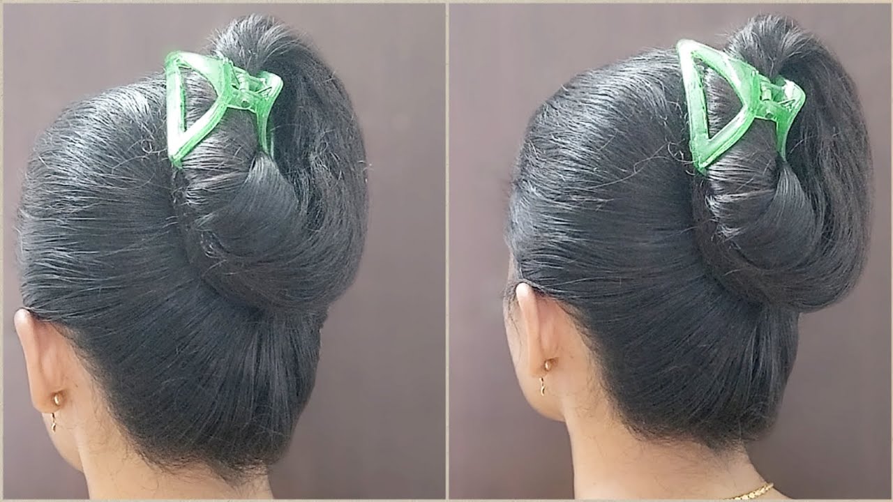 Easy Juda bun hairstyle! clutcher bun hairstyle for women/Girls ...