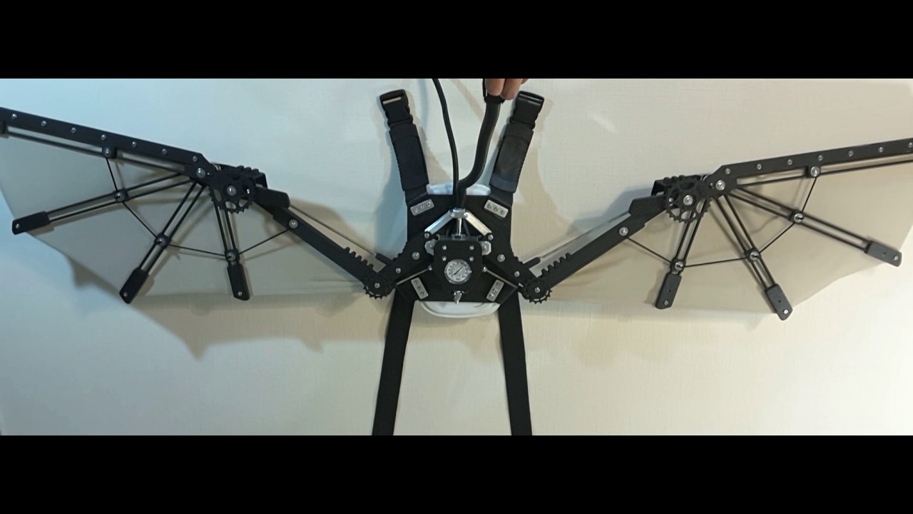 Bionic Concepts - CO2 Powered Deluxe Steampunk Wings Variation - YouTube
