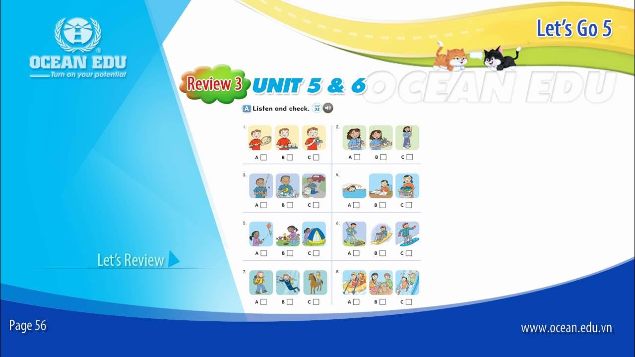 [Ocean Edu] Review 3 - Unit 5 & 6 | Student book - Let's Go 5 - YouTube