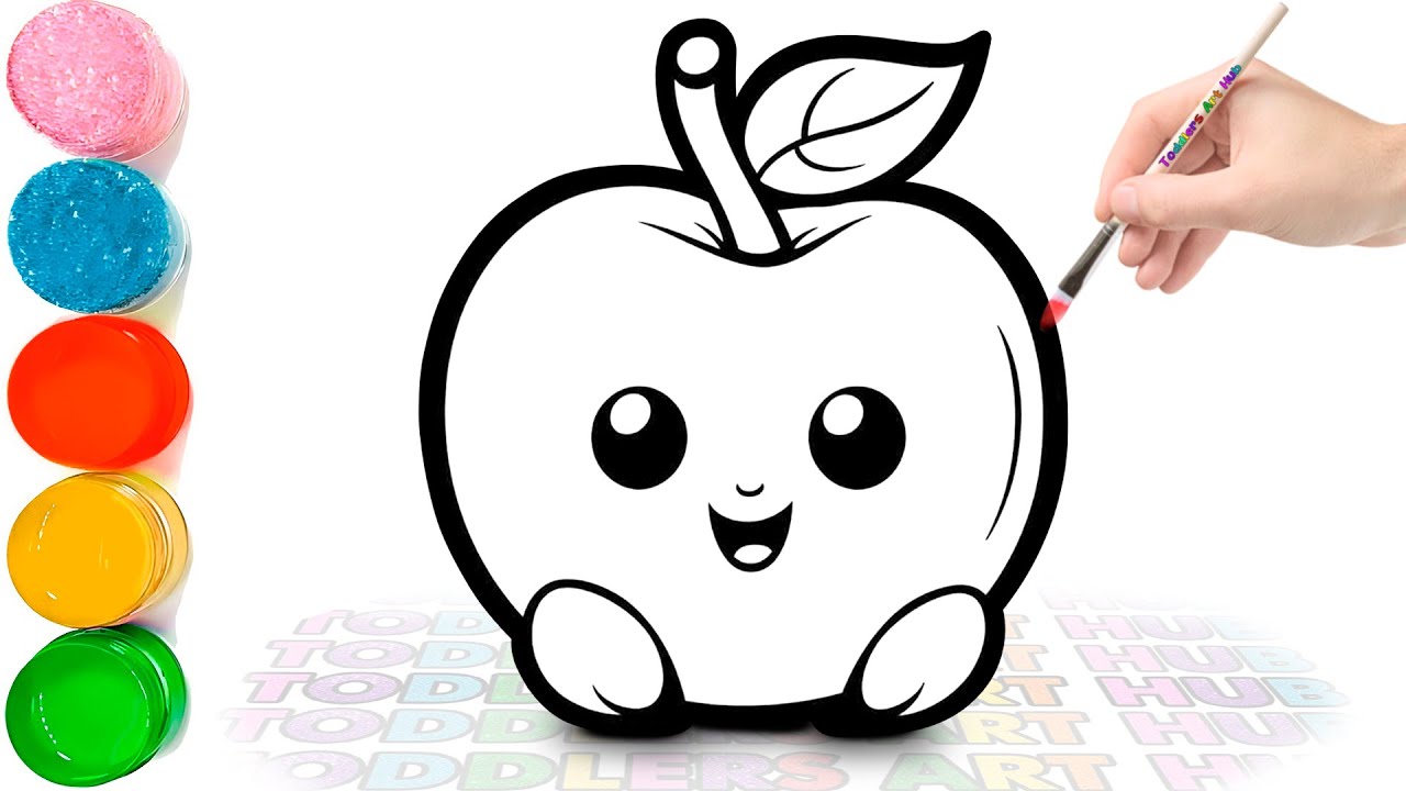 How to Draw an Apple Easy | Fruits Drawing Step by Step | Drawing Apple ...