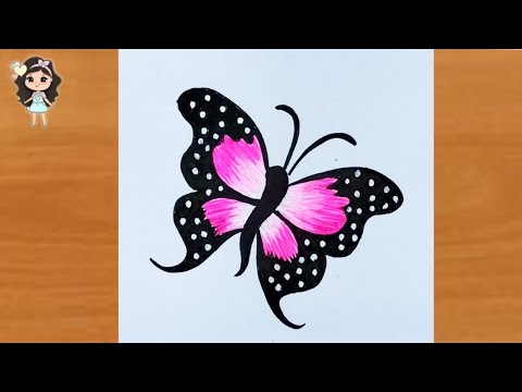 How to draw butterfly| drawing Rainbow butterfly drawing| butterfly ...