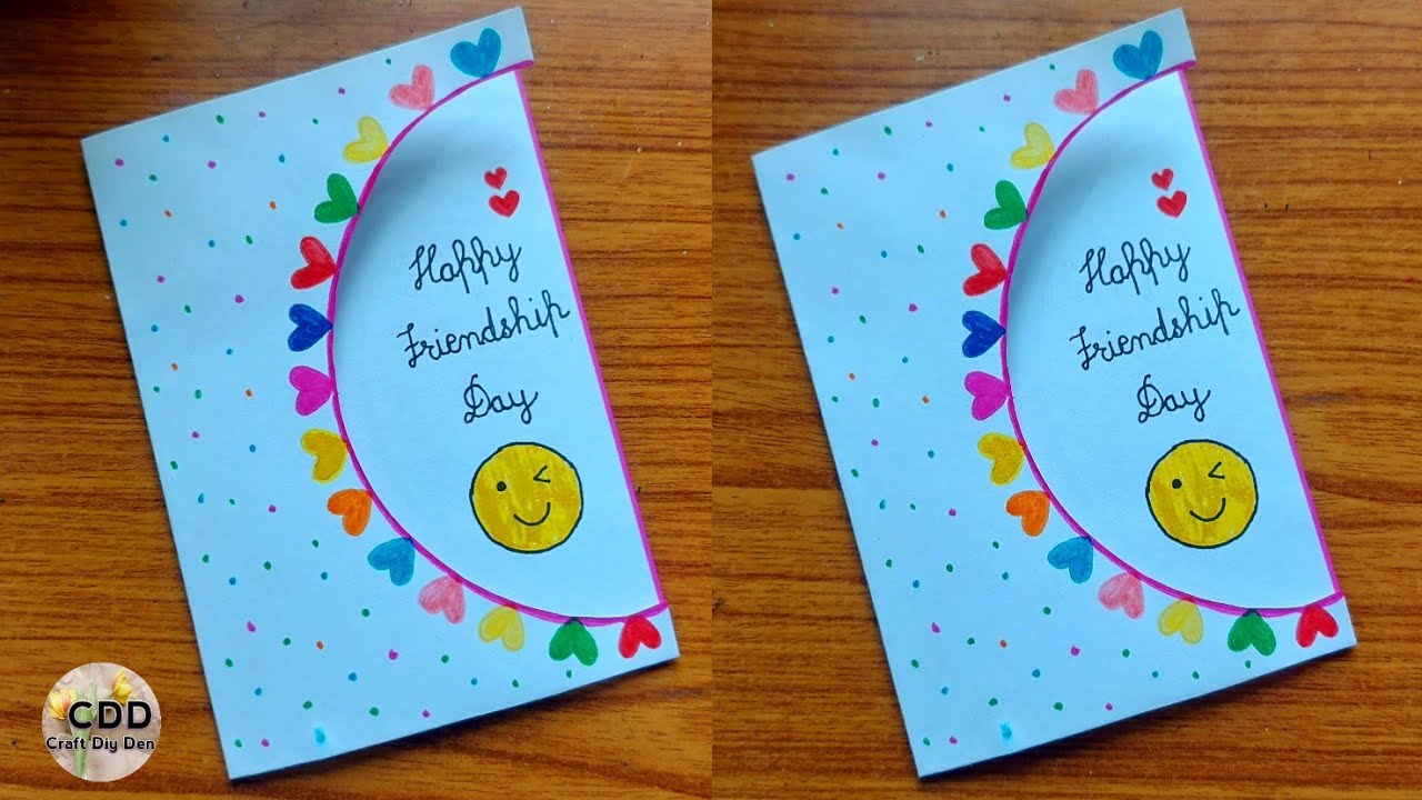 Easy & Beautiful white paper Friendship Day Card making • DIY How to ...