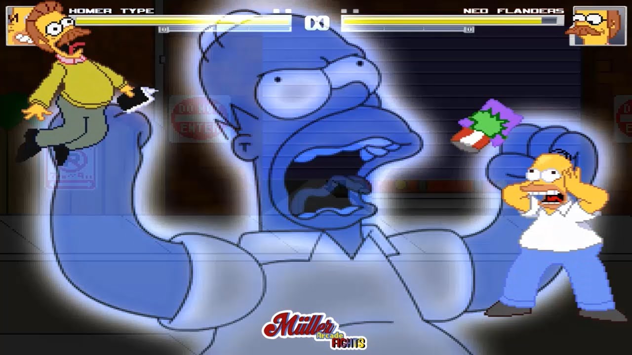 Epic Showdown Homer vs Ned Flanders Simpsons Game Battle Royale! 🍩🆚 ️ # ...