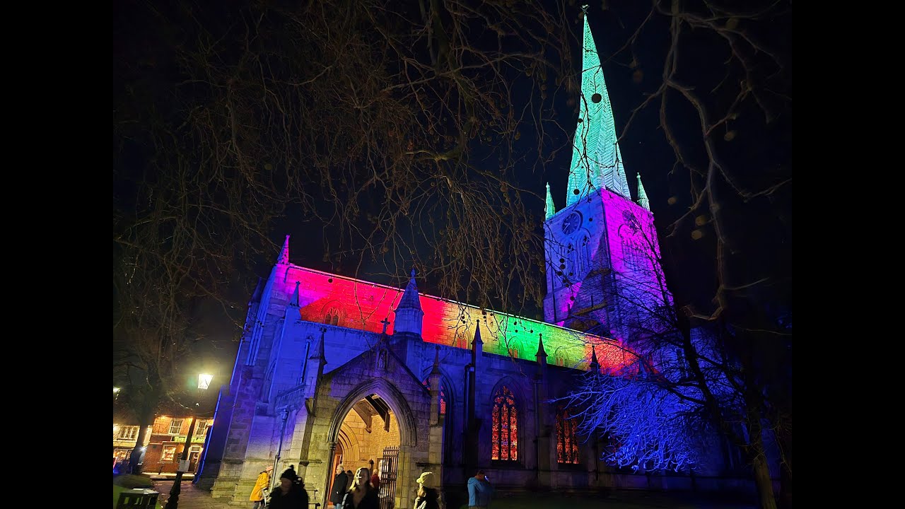 Crooked Spire light show - YouTube