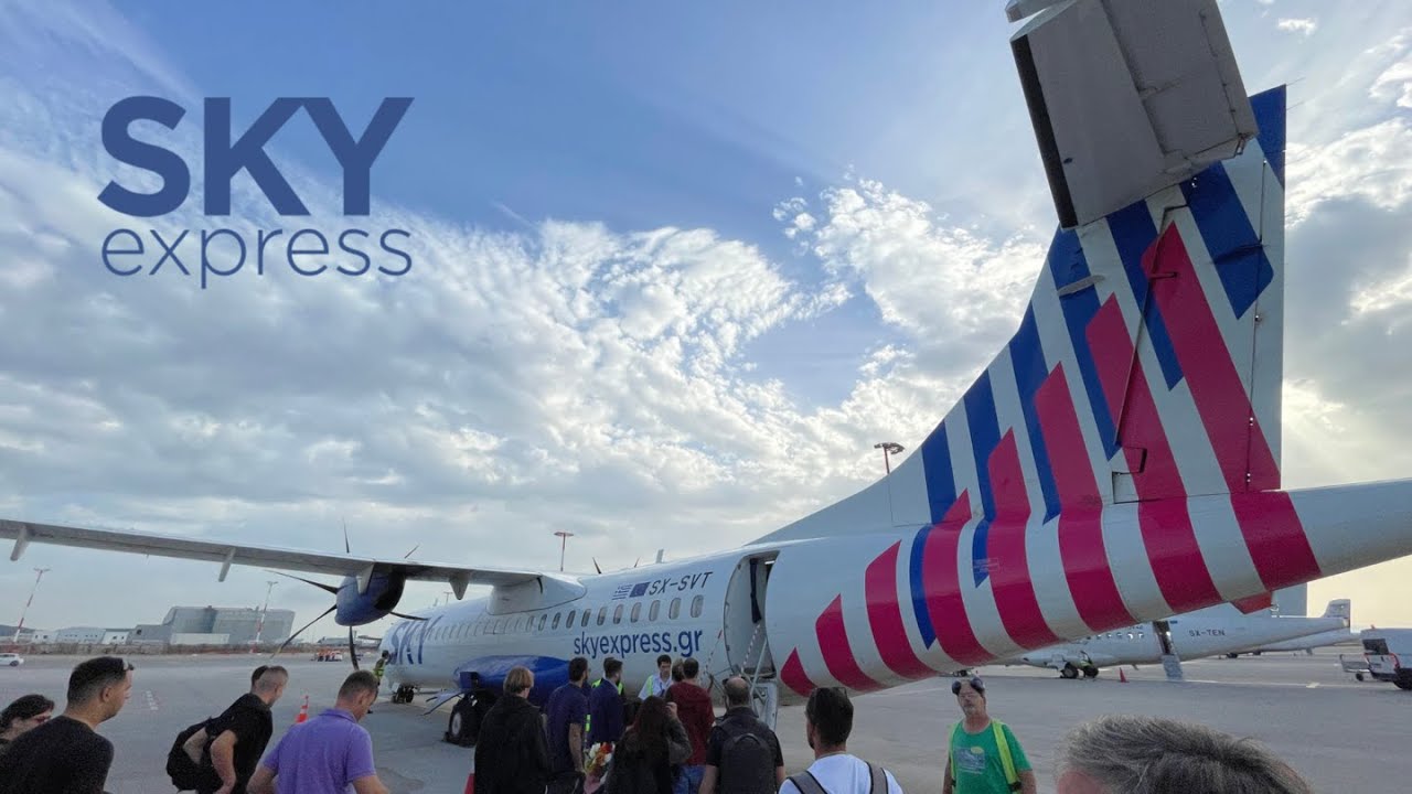 Sky Express AT76 - Takeoff Athens (ATH/LGAV) - YouTube