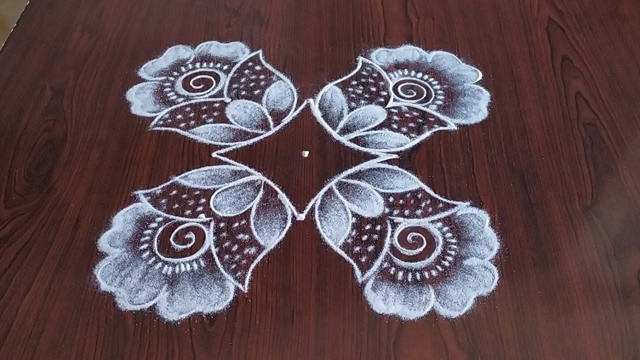 Simple and easy beautiful daily kolam only 3*3 dot's - YouTube