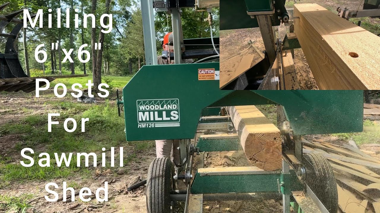 Milling 6”x6” Post From Utility Poles For Sawmill Shed - YouTube