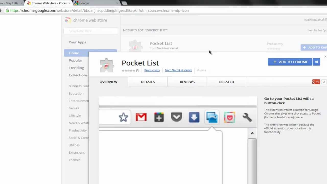 Pocket List - For Chrome - YouTube
