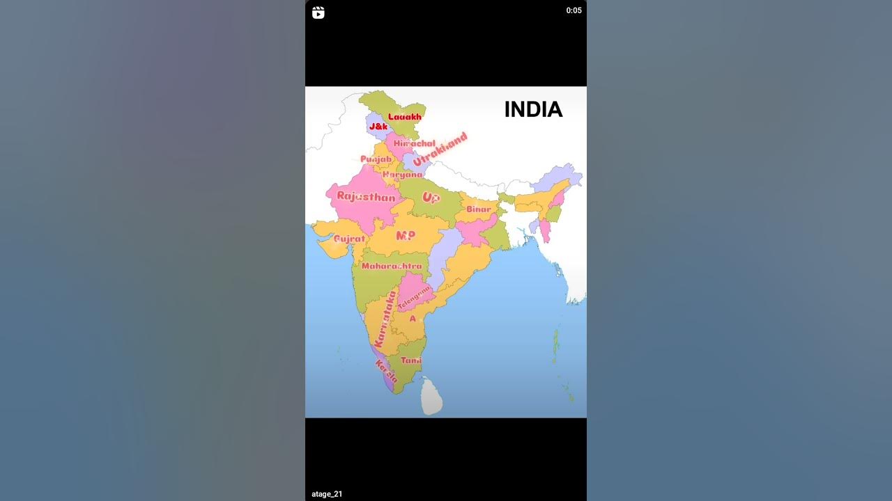 Political map of India ☺️☺️🎯#atage21 #upscaspirants #indianmap #shorts#trendingshorts #upsc #map ...