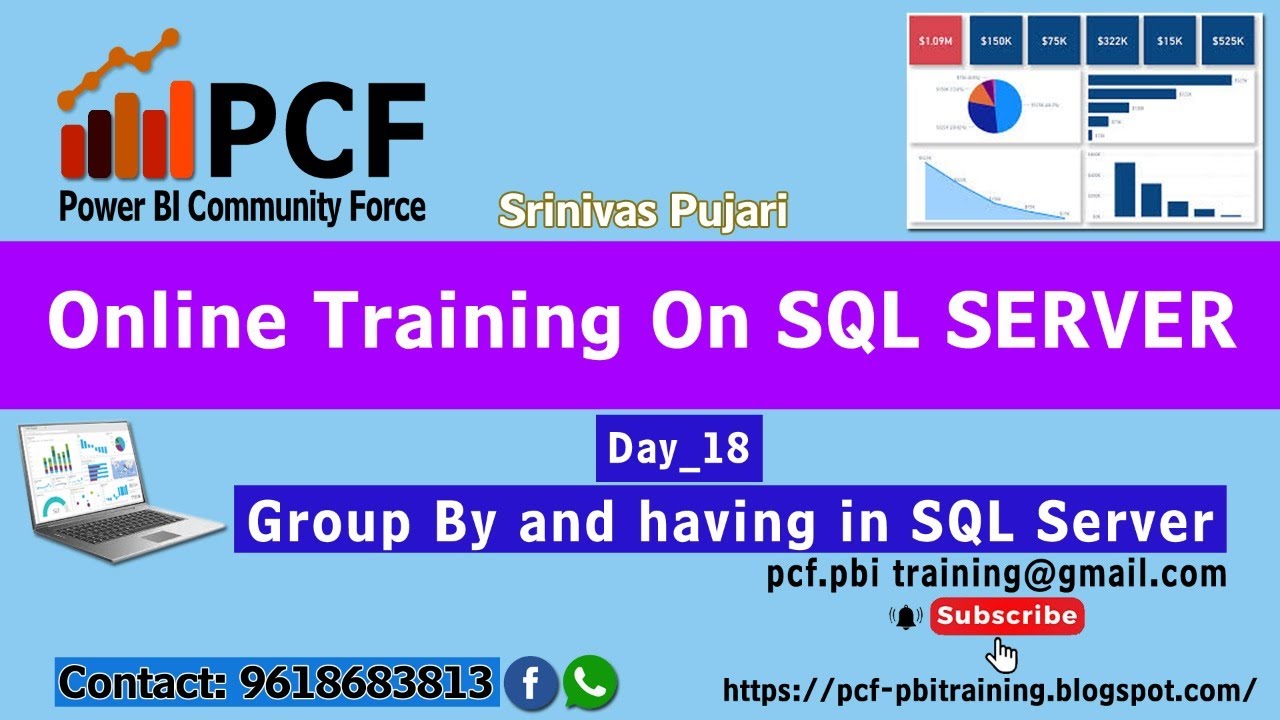 Day18 Group By and having in SQL Server - YouTube