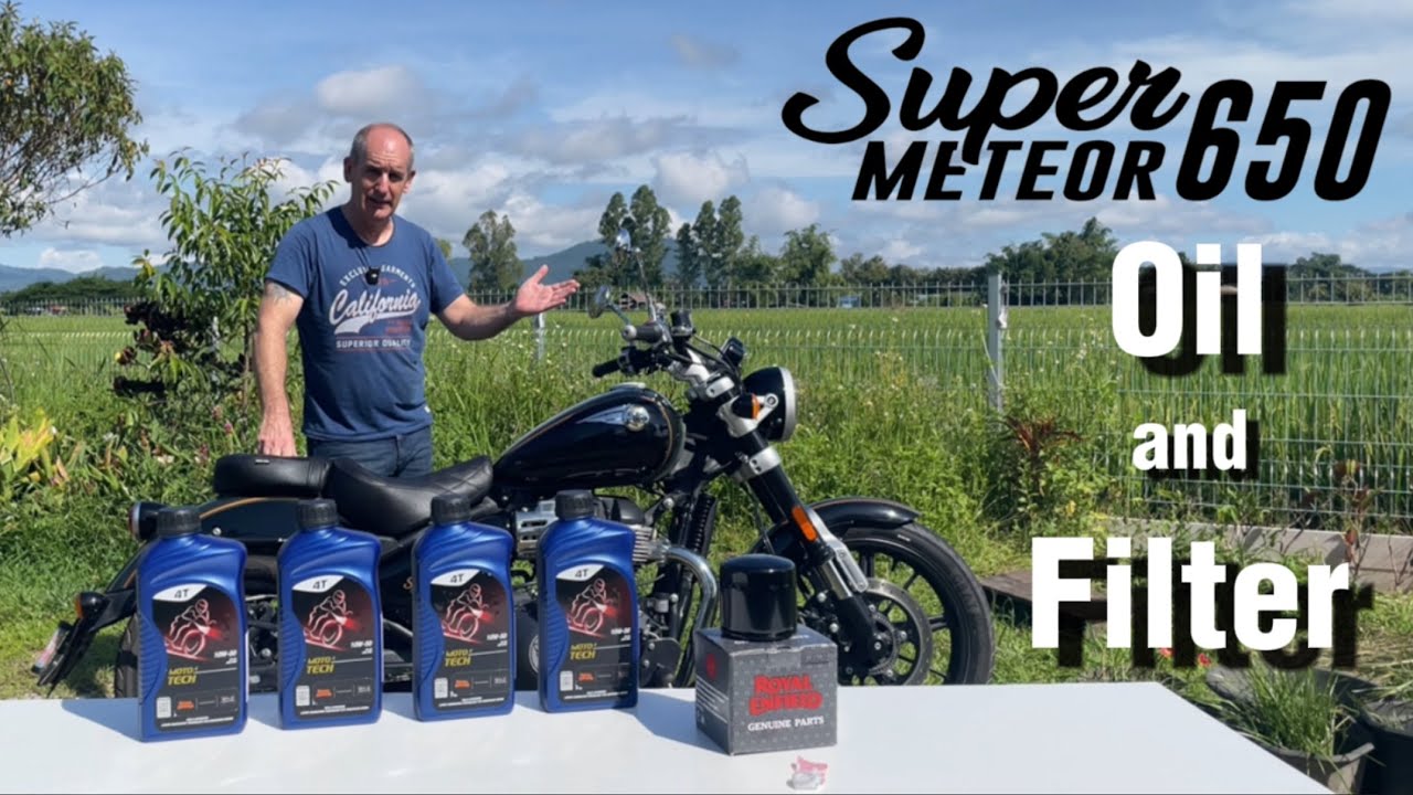 OIL and FILTER change - Super Meteor 650 + Service Reset - YouTube