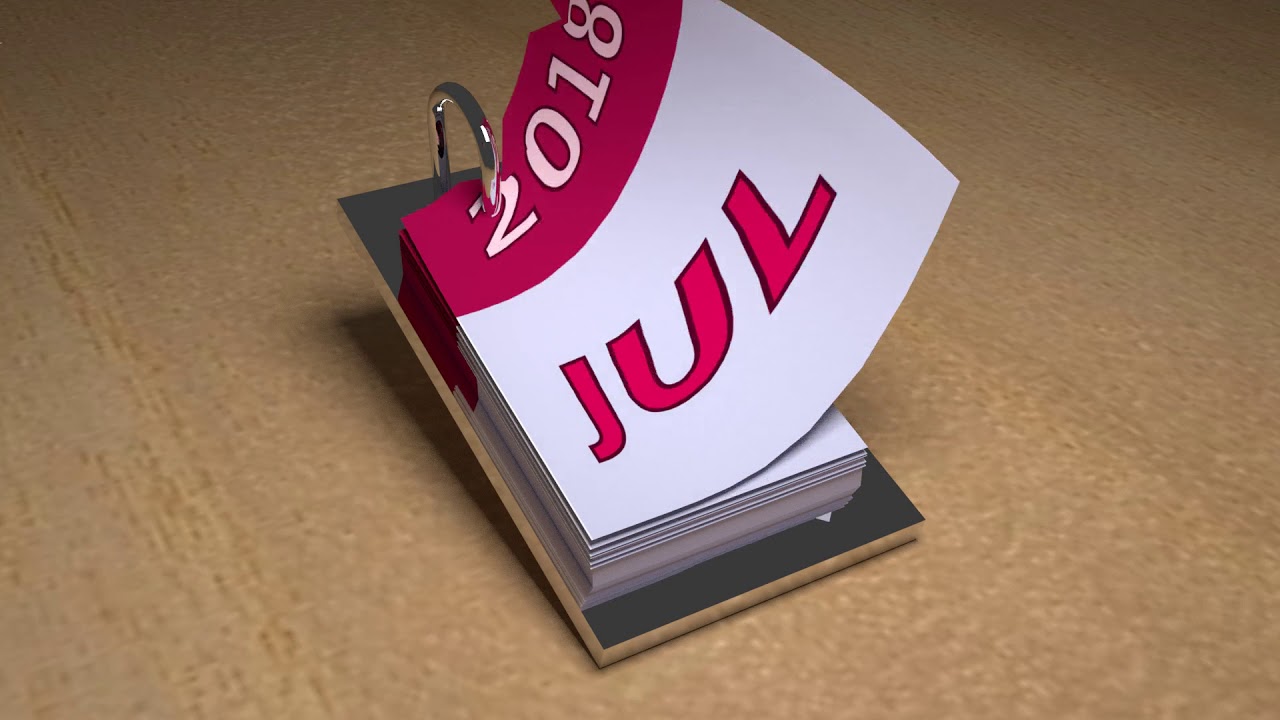Modeled Calender with pages turning - YouTube