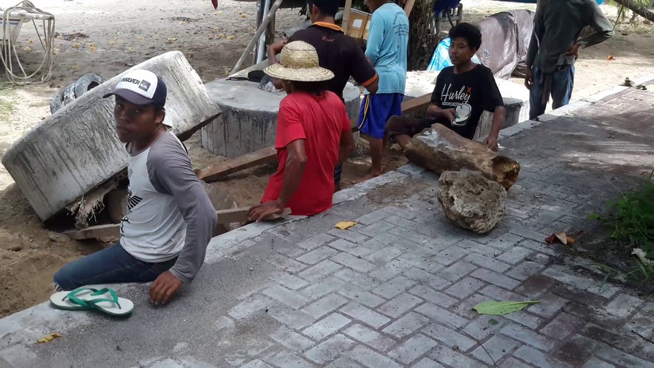 Raising a heavy buoy mooring cylindrical concrete sinker with simple ...