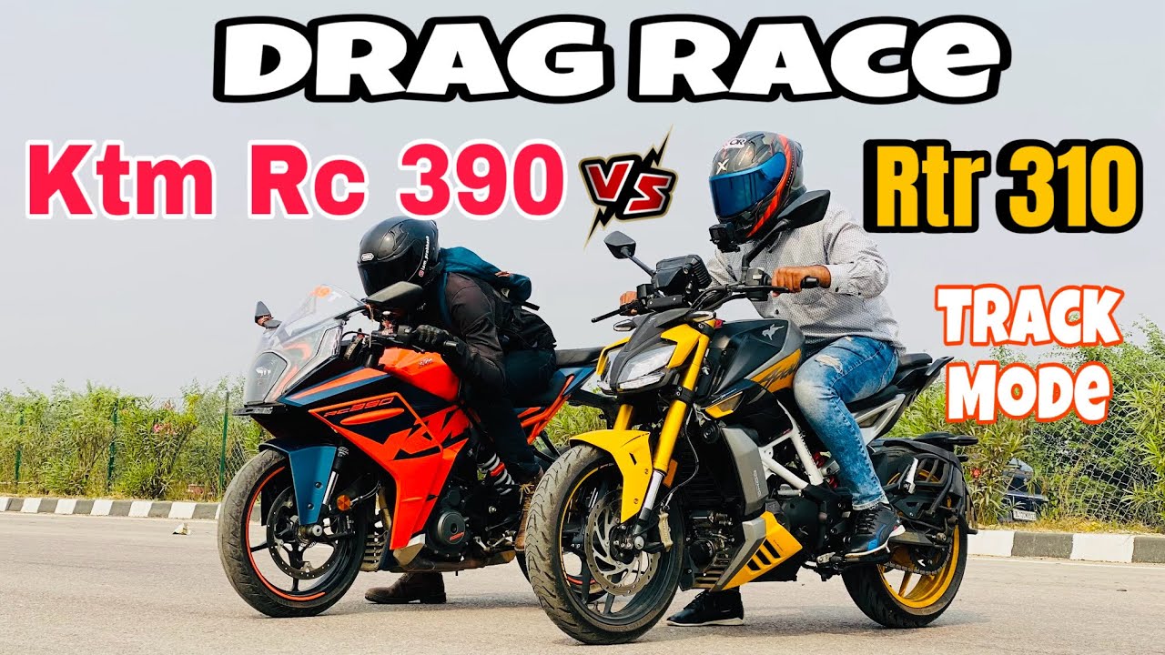 Tvs Apache Rtr 310 Track Mode Vs Ktm Rc 390 Drag Race || Long Race ...
