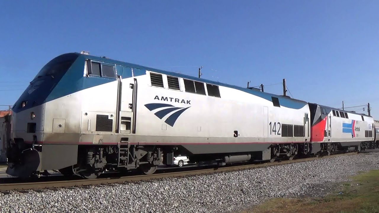 HD: Amtrak 142 leads Amtrak Crescent #19 in Tallapoosa, GA - YouTube