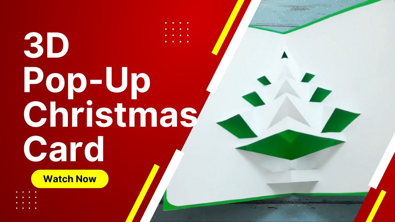 3D Christmas Pop Up Card DIY Christmas craft / How to make a Paper ...