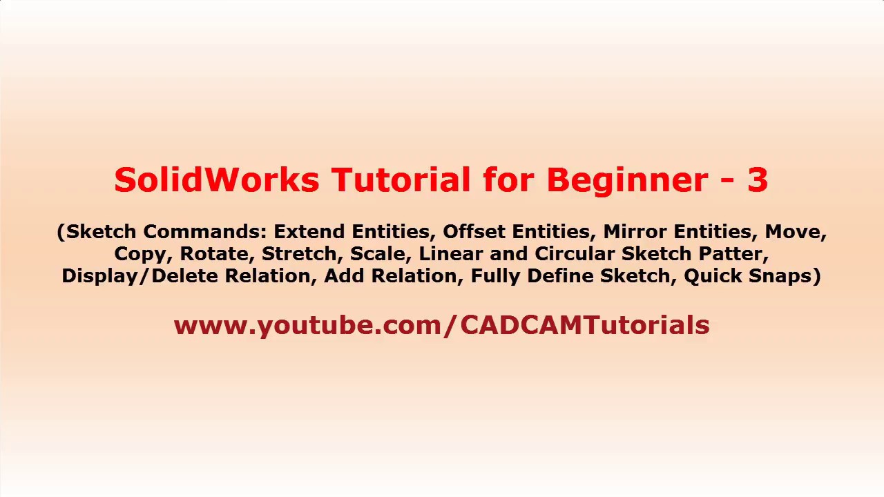 SolidWorks Tutorial for Beginners - 3 | SolidWorks Basics Tutorial ...