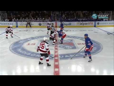 NY Rangers vs NJ Devils 3 man fight - YouTube