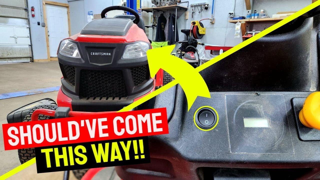Installing A Headlight Switch On Craftsman T3200 - YouTube