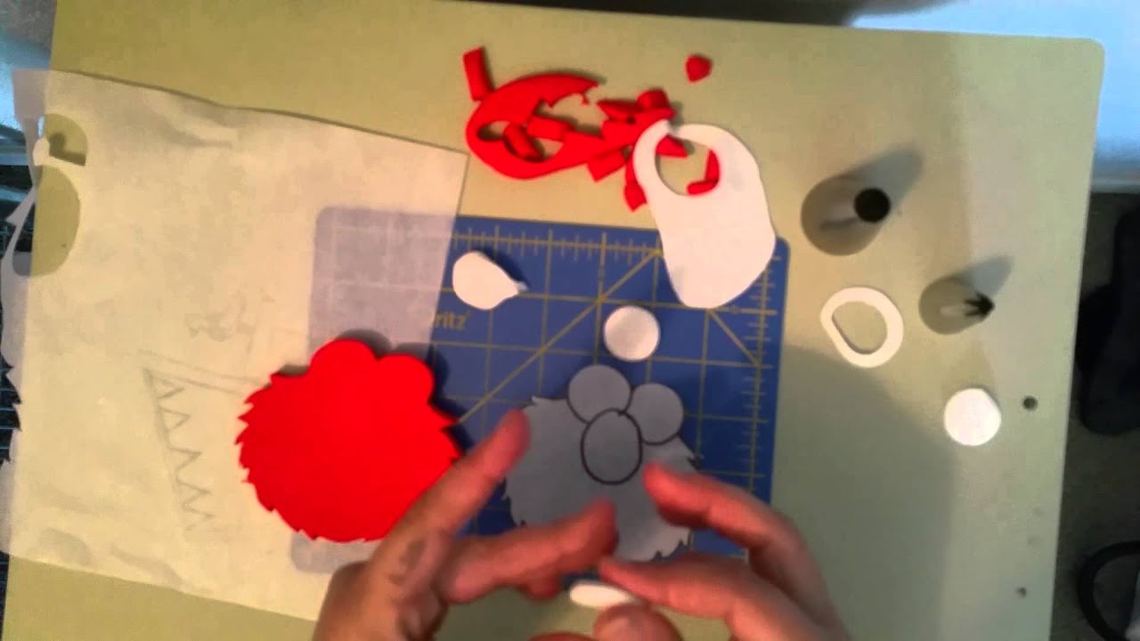 Standing Elmo fondant topper cutout - YouTube