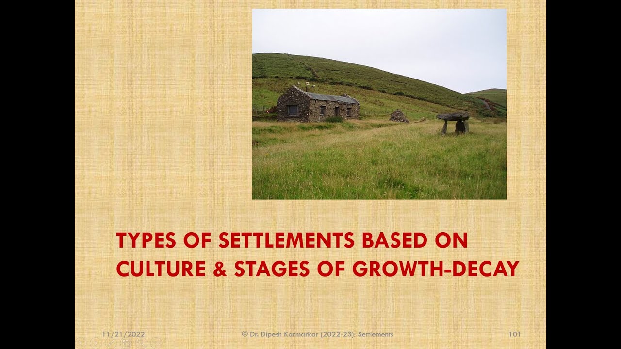 Classification of Settlements Based on Culture & Stage of Growth-Deacy ...