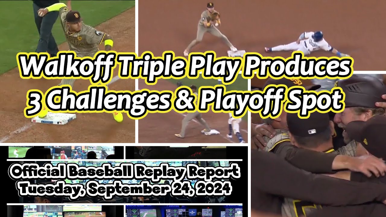 Padres Walk off triple play produces 3 manager challenges and a playoff ...