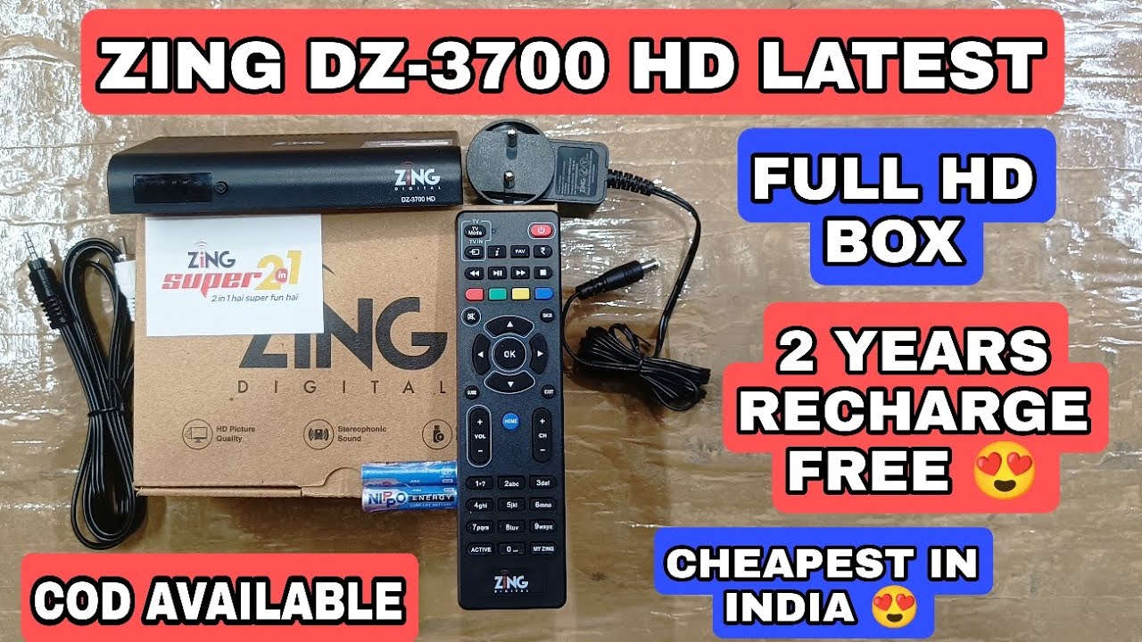 ZING DZ-3700 HD LATEST BOX OFFER AND UNBOXING , Cash on Delivery ...